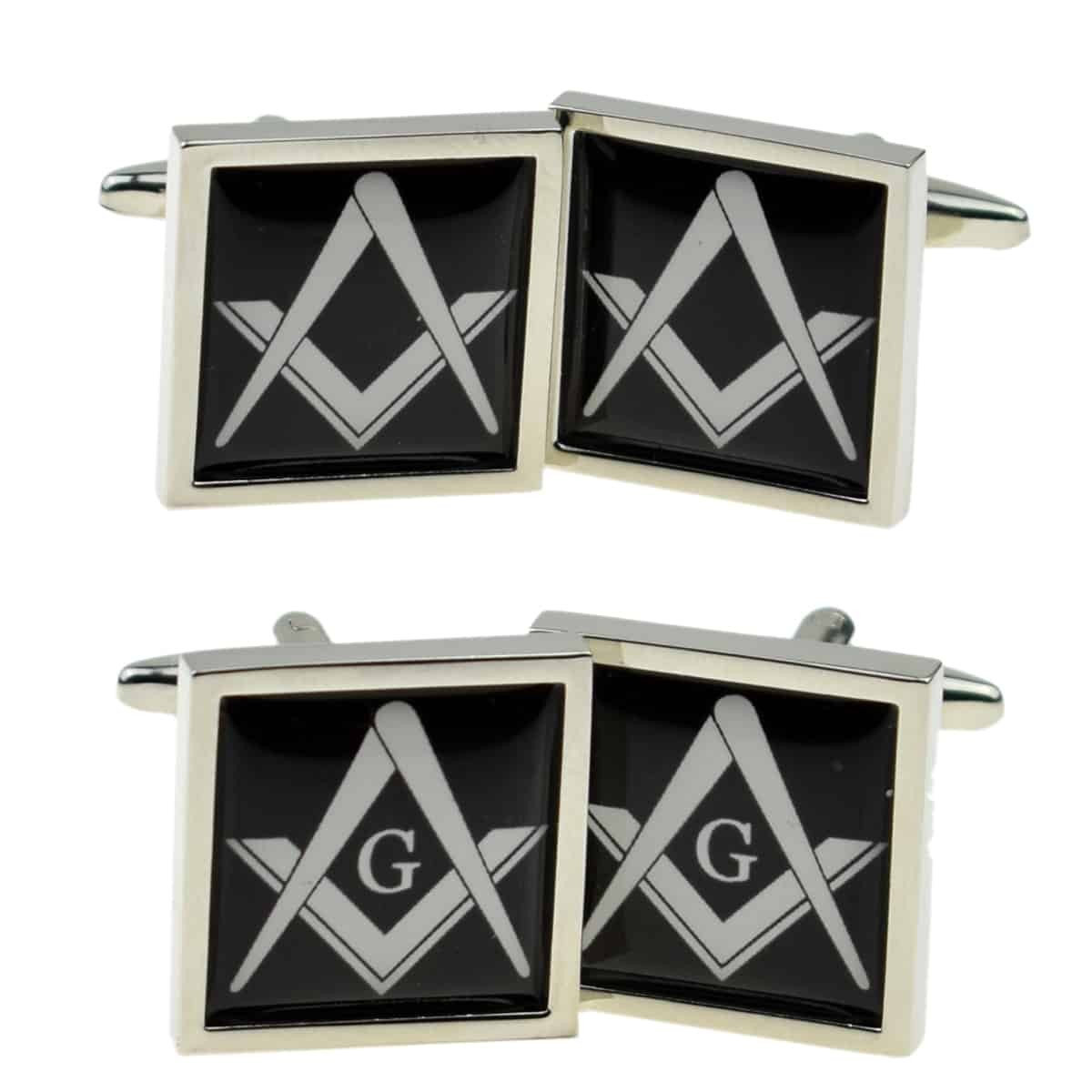 Masonic Black Cufflinks (With or Without G) - Regalia Store UK